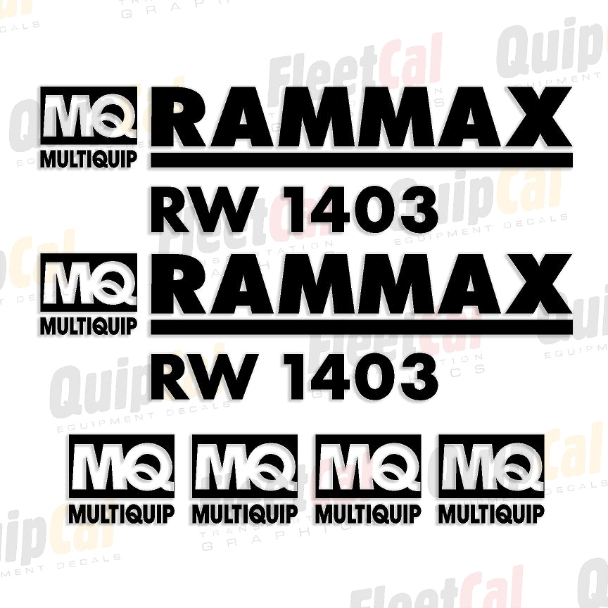 Rammax RW1403 Compactor Marking Decal Set – Truck and Equipment Decals
