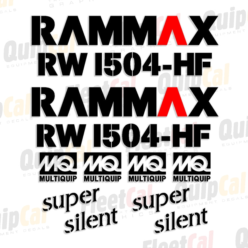 Rammax RW1504-HF Super Silent Compactor Marking Decal Set – Truck and ...