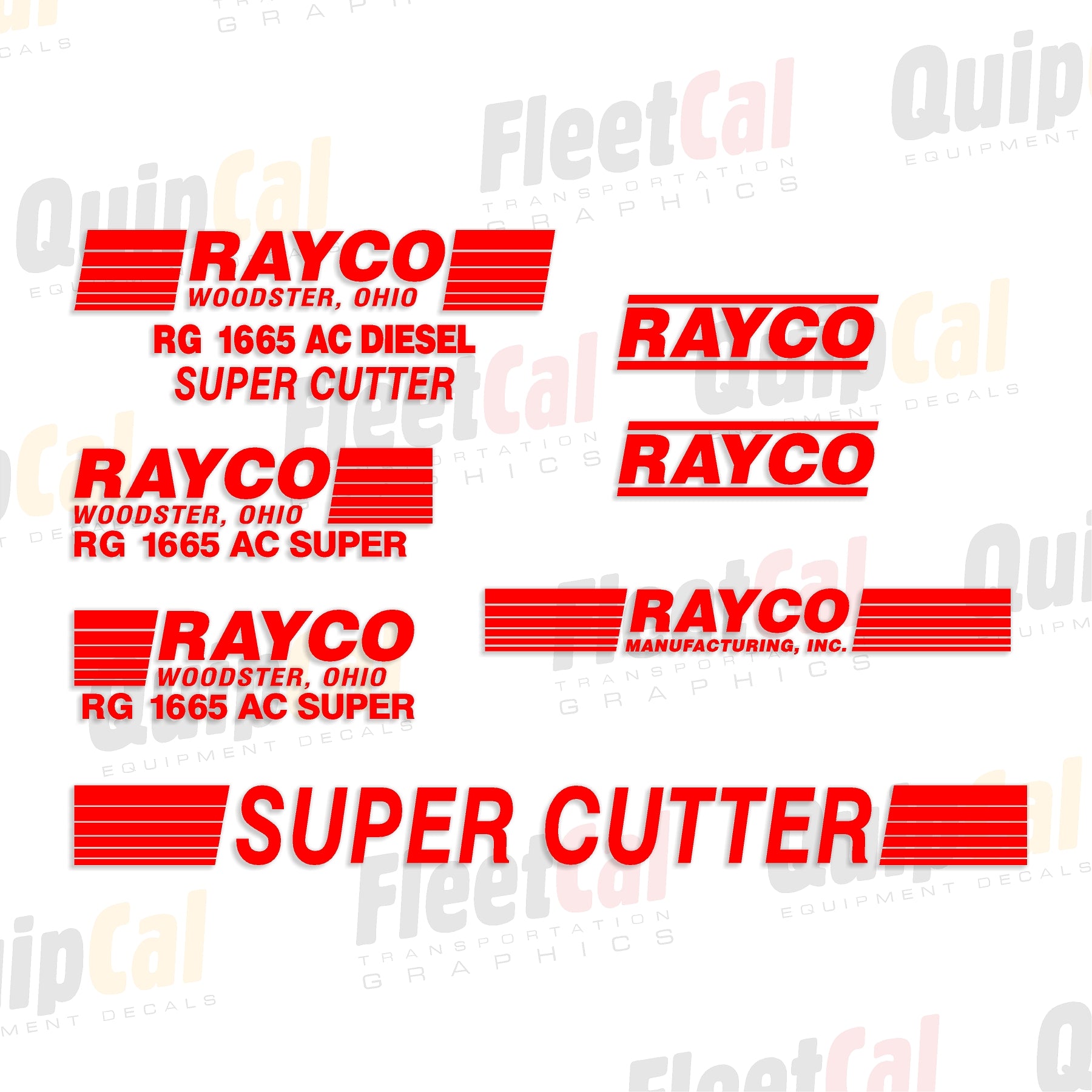 Rayco RG1665 AC Super Cutter Marking Decal Set – Truck and Equipment Decals