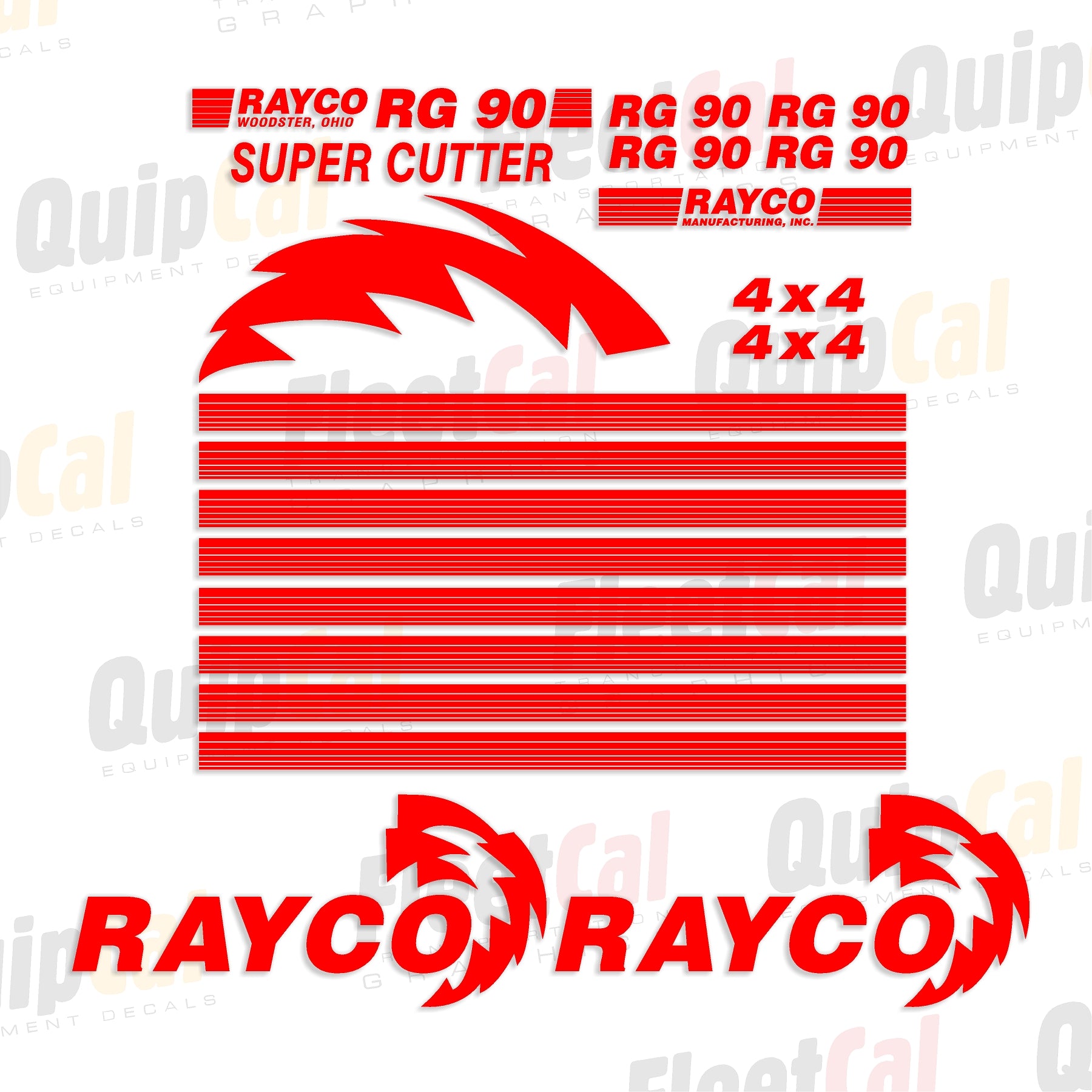 Rayco RG90 Super Cutter Early Model Marking Decal Set – Truck and ...