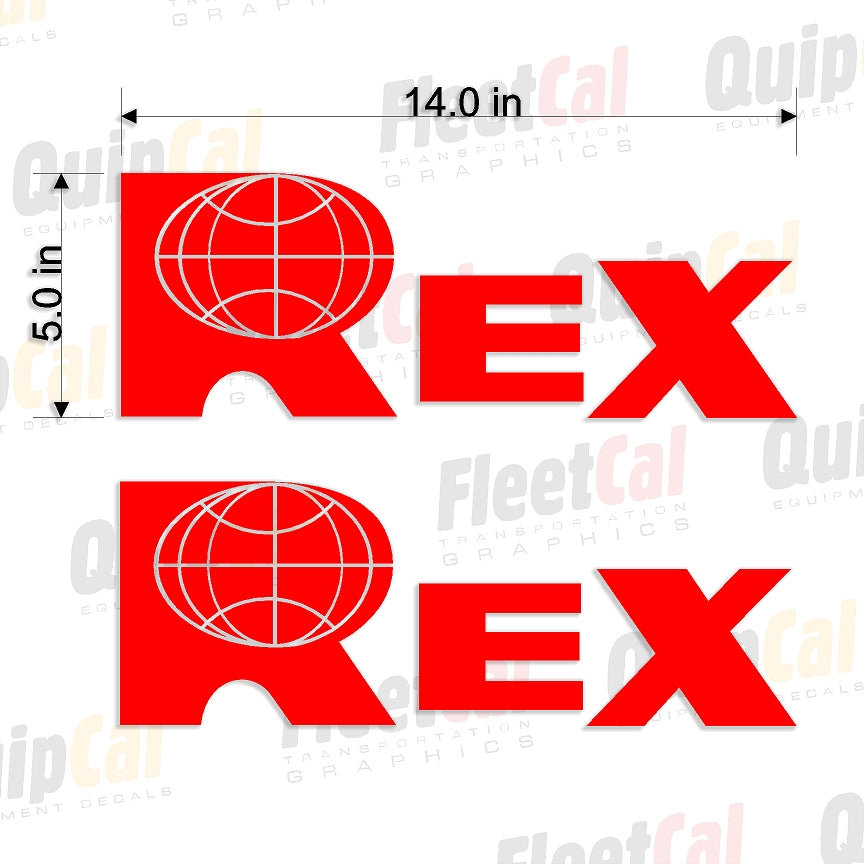 Rex Early Model Logo Decals (1 PAIR) – Truck and Equipment Decals