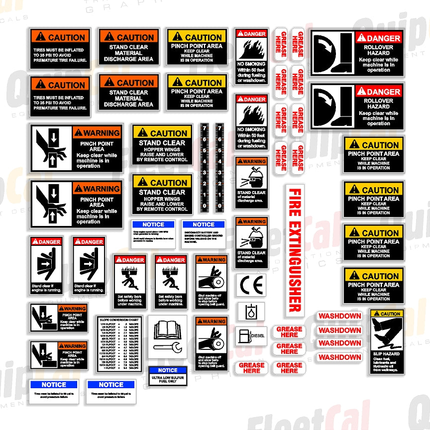 Roadtec Paver Safety & Warning Decal Set – Truck and Equipment Decals