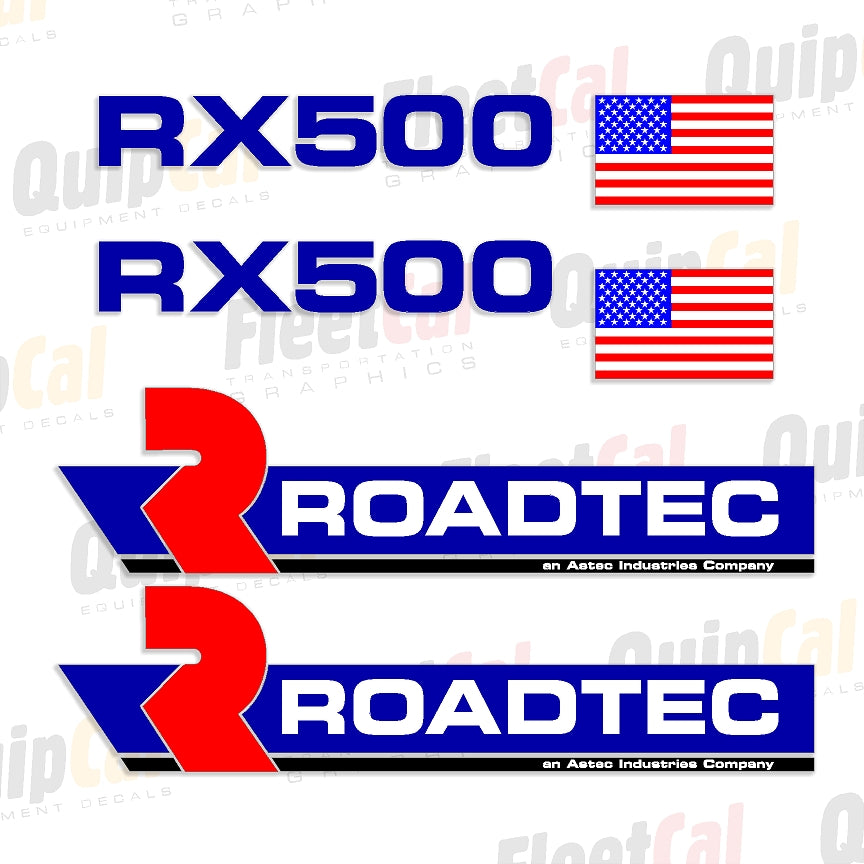 Roadtec RX500 Asphalt Mill - Cold Plane Late Model Marking Decal Set ...