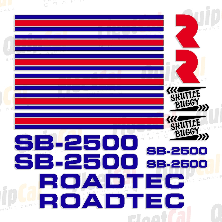 Roadtec SB-2500 Shuttle Buggy Early Model Marking Decal Set – Truck and ...