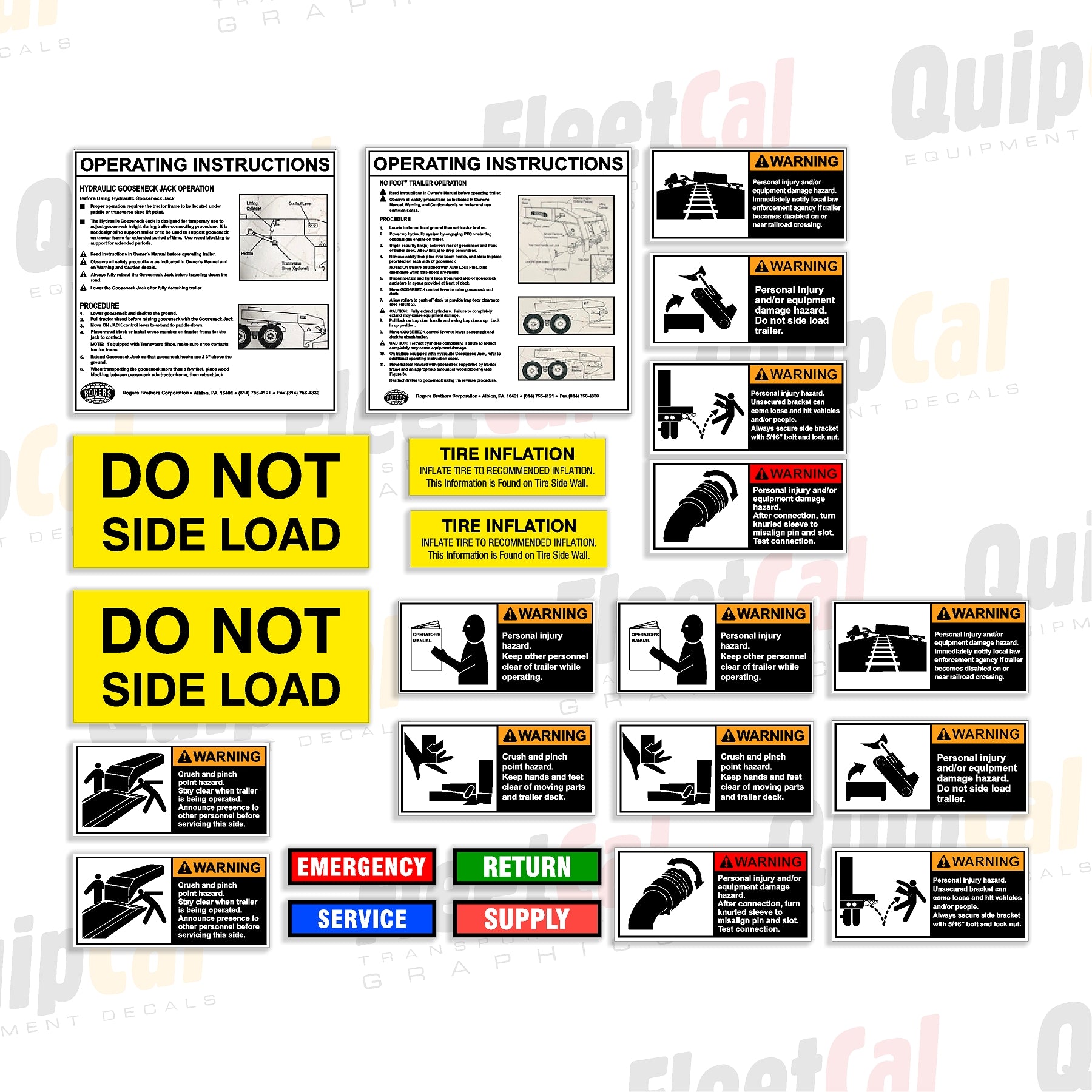 Rogers Croucher Drop Deck Trailer Safety Decal Set – Truck and ...