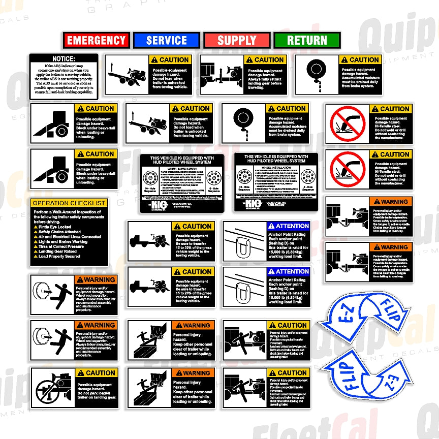 Rogers Tag 20 & 21 Trailer Safety Decal Set – Truck and Equipment Decals