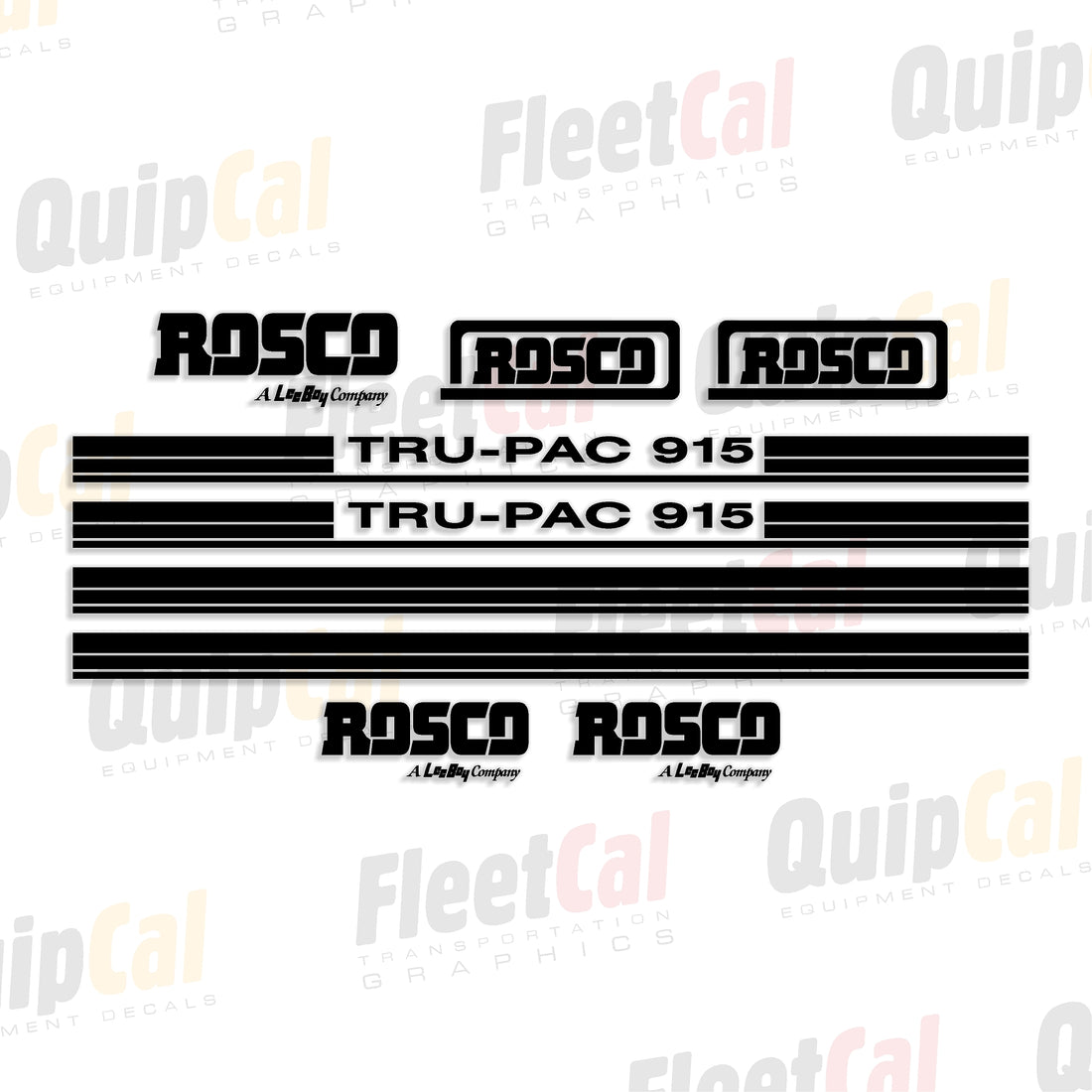 Rosco Tru-Pac 915 Pneumatic Compactor Marking Decal Set – Truck and ...
