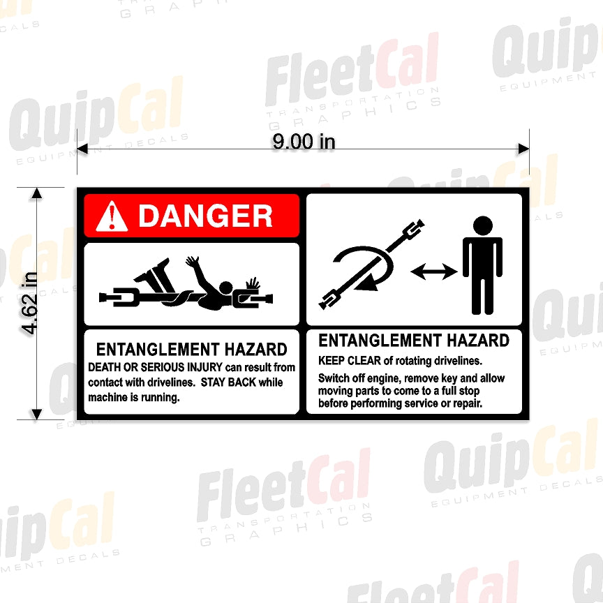 Entanglement Hazard Decal (QTY 10) – Truck and Equipment Decals