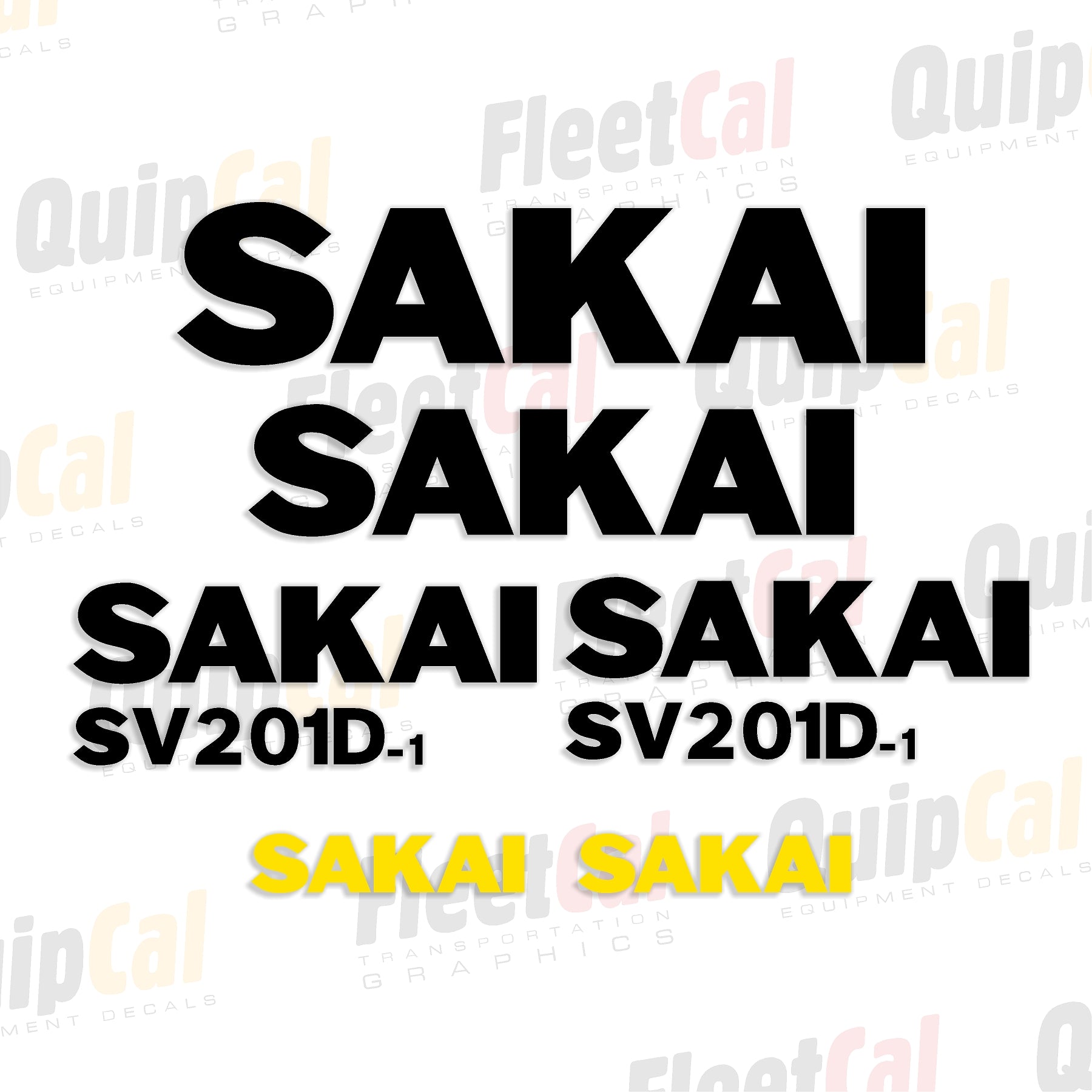 Sakai SV201D-1 Compactor Marking Decal Set – Truck and Equipment Decals