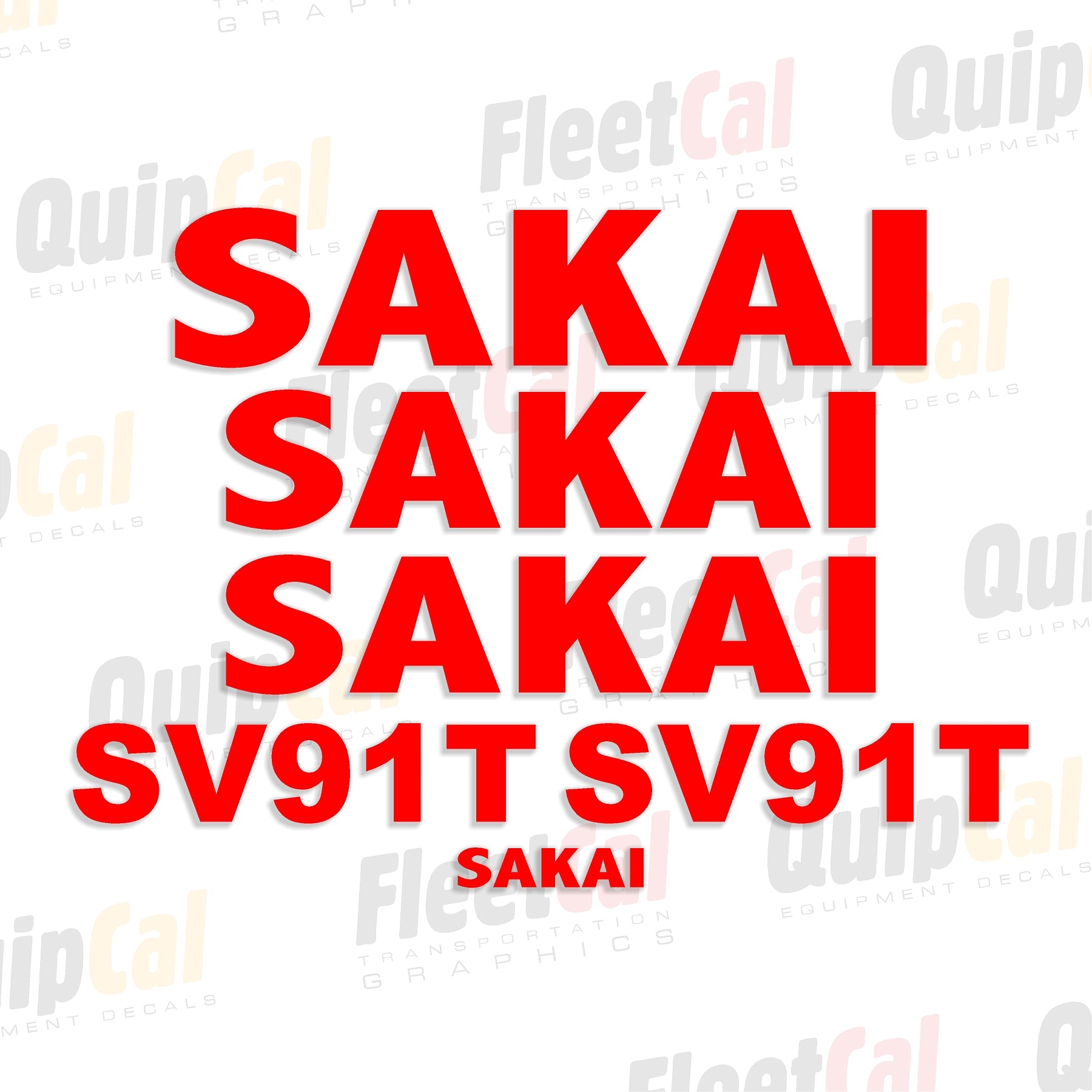Sakai SV91T Compactor Marking Decal Set – Truck and Equipment Decals