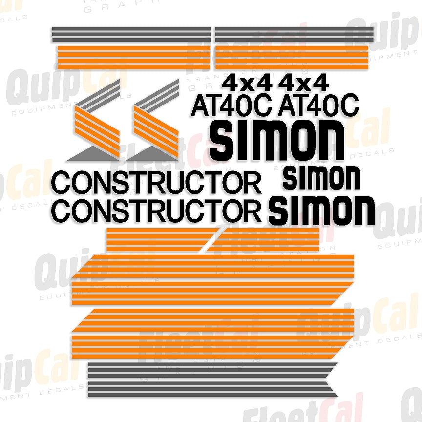 Simon AT40C Constructor Articulated Manlift Marking Decal Set – Truck ...