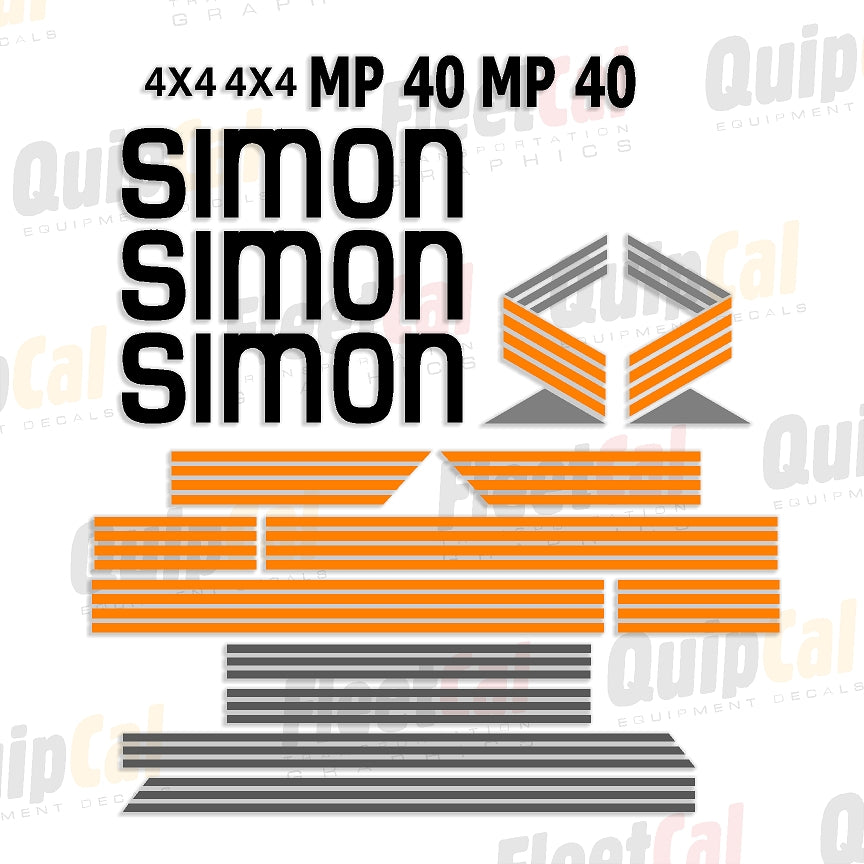 Simon MP40 Telescopic Manlift Marking Decal Set – Truck and Equipment ...