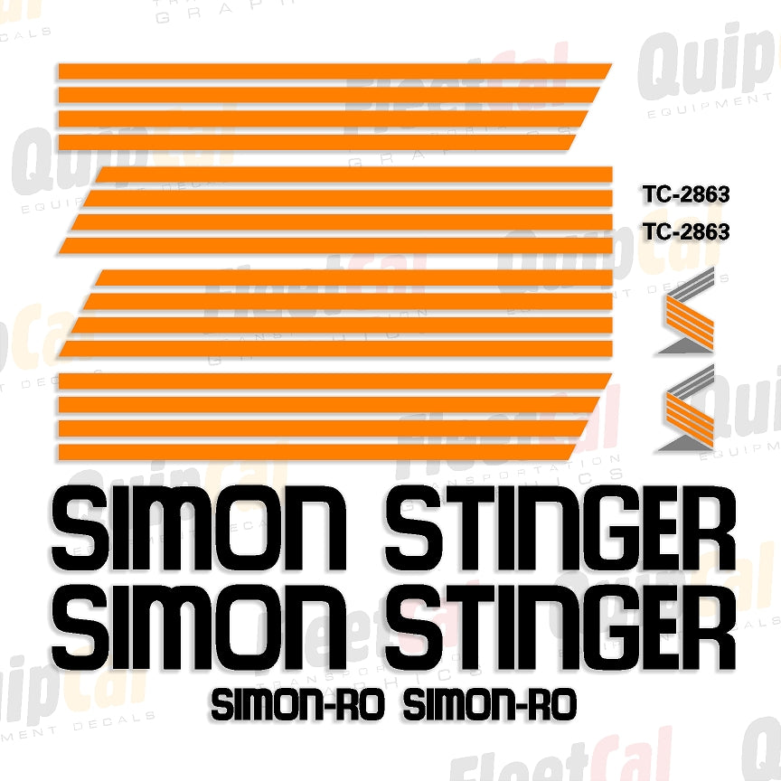 Simon RO Stinger TC2863 Truck Mounted Crane Marking Decal Set – Truck ...