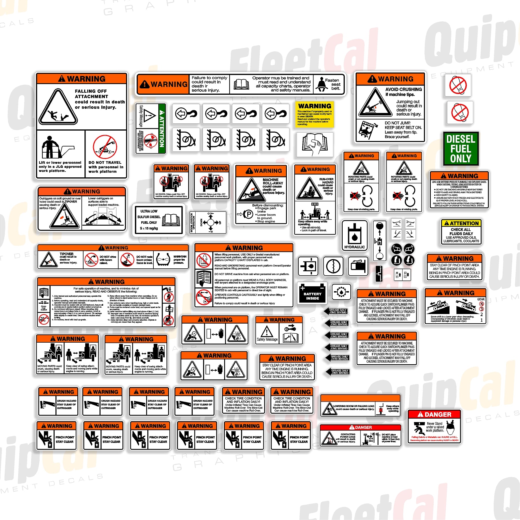 Skytrak Telehandler Safety Decal Set – Truck and Equipment Decals