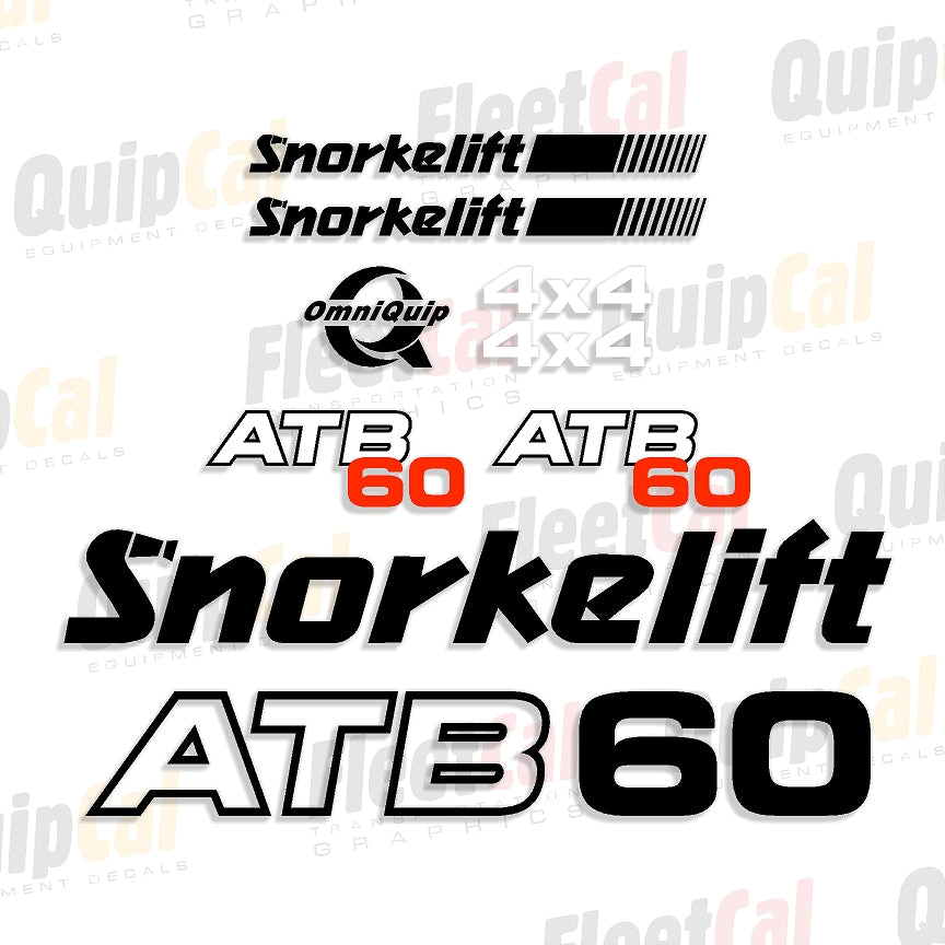Snorkel ATB60 Articulated Boom Lift Marking Decal Set - 2000 Model ...