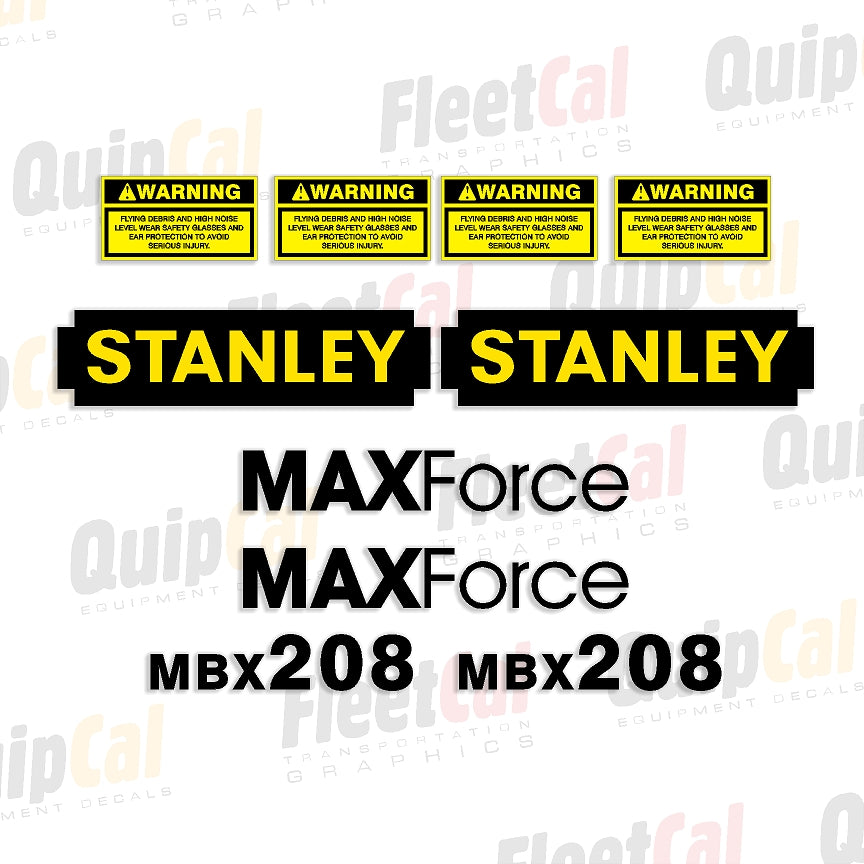 Stanley MBX208 Hydraulic Breaker - Hammer Marking Decal Set – Truck and ...