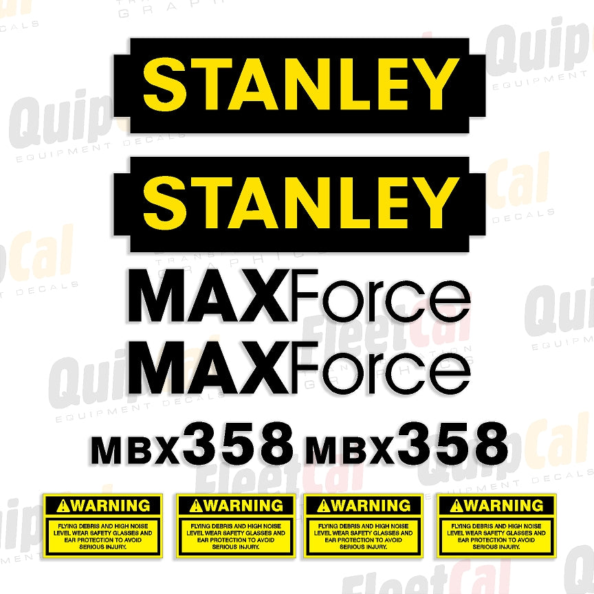 Stanley MBX358 Hydraulic Breaker - Hammer Marking Decal Set – Truck and ...