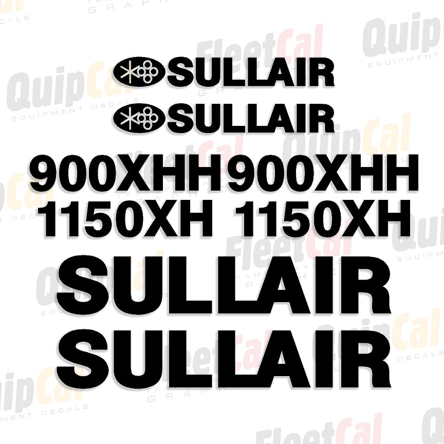Sullair 1150XHA Portable Air Compressor Marking Decal Set – Truck and ...