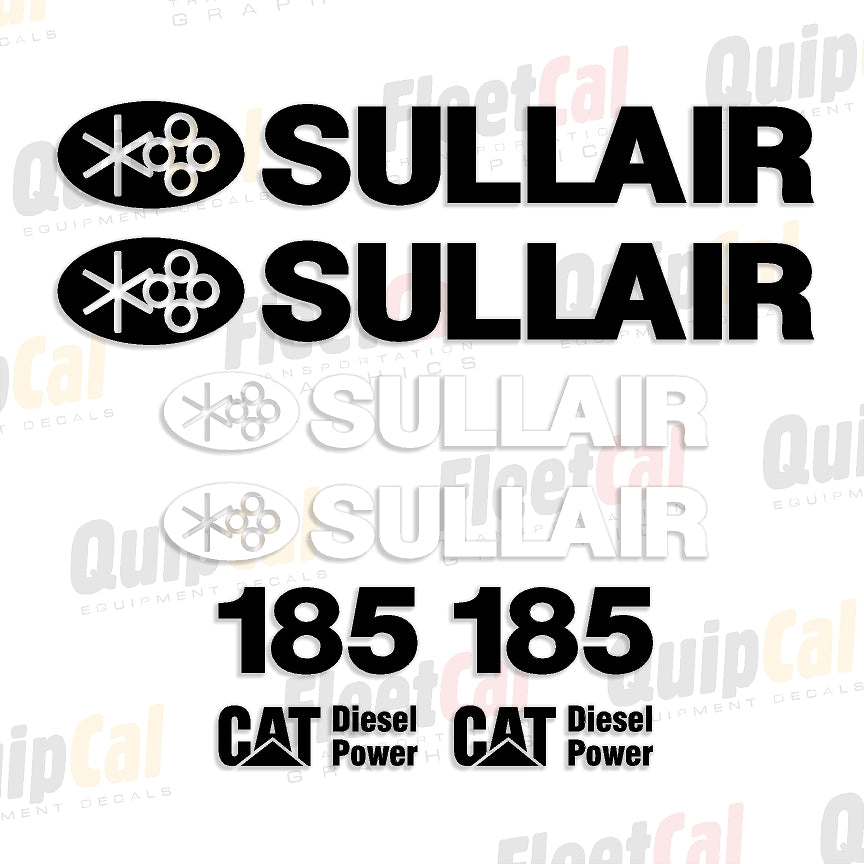 Sullair 185 Tow Behind Air Compressor 2012 Model Marking Decal Set ...