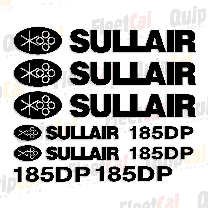 Sullair 185DP Tow Behind Air Compressor Marking Decal Set – Truck and ...