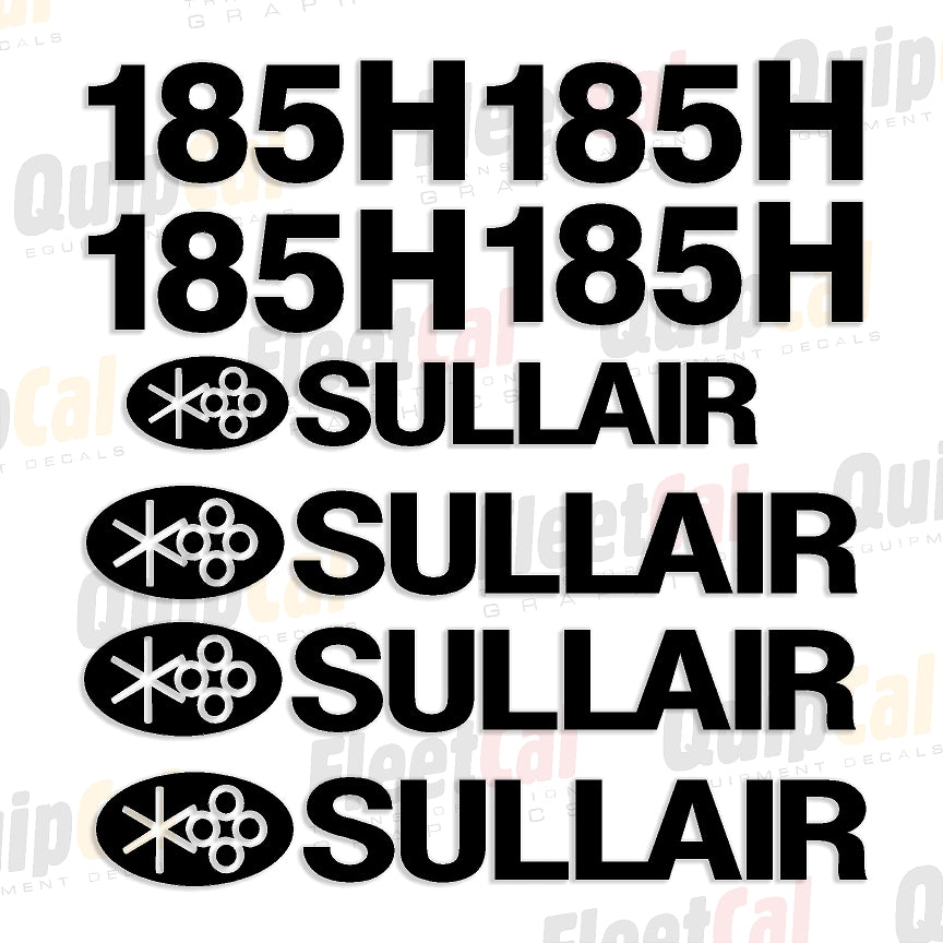 Sullair 185H Tow Behind Air Compressor Marking Decal Set – Truck and ...