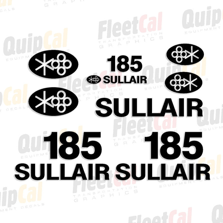 Sullair 185 Late 90s Air Compressor Marking Decal Set – Truck and ...