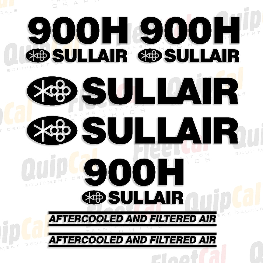 Sullair 900HAF Portable Air Compressor Marking Decal Set – Truck and ...
