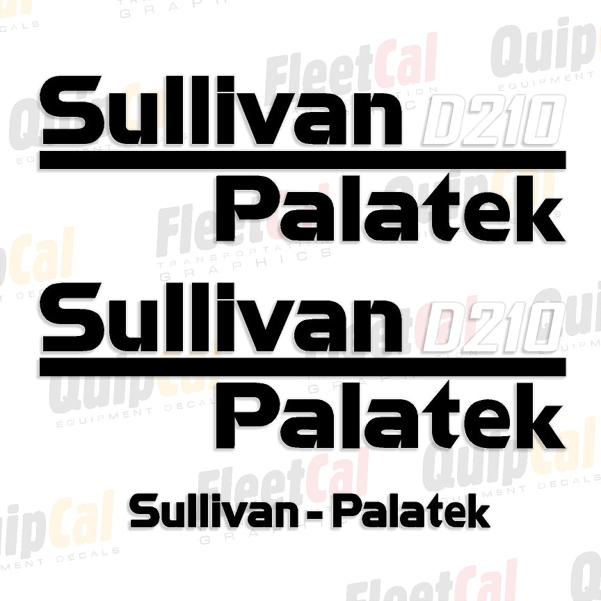 Sullivan Palatek D210 Air Compressor Late Model Marking Decal Set ...