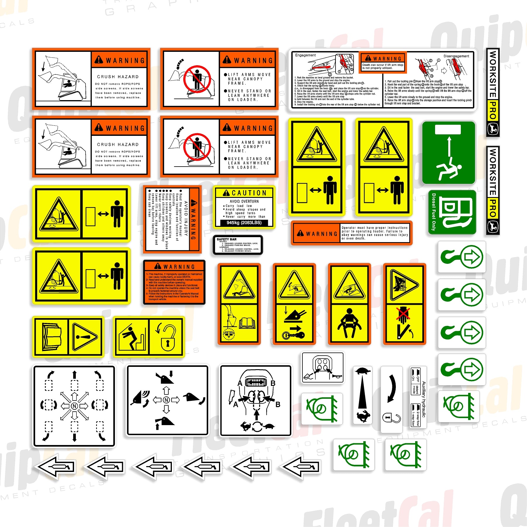 Takeuchi Compact Track Loader Safety Decal Set – Truck and Equipment Decals