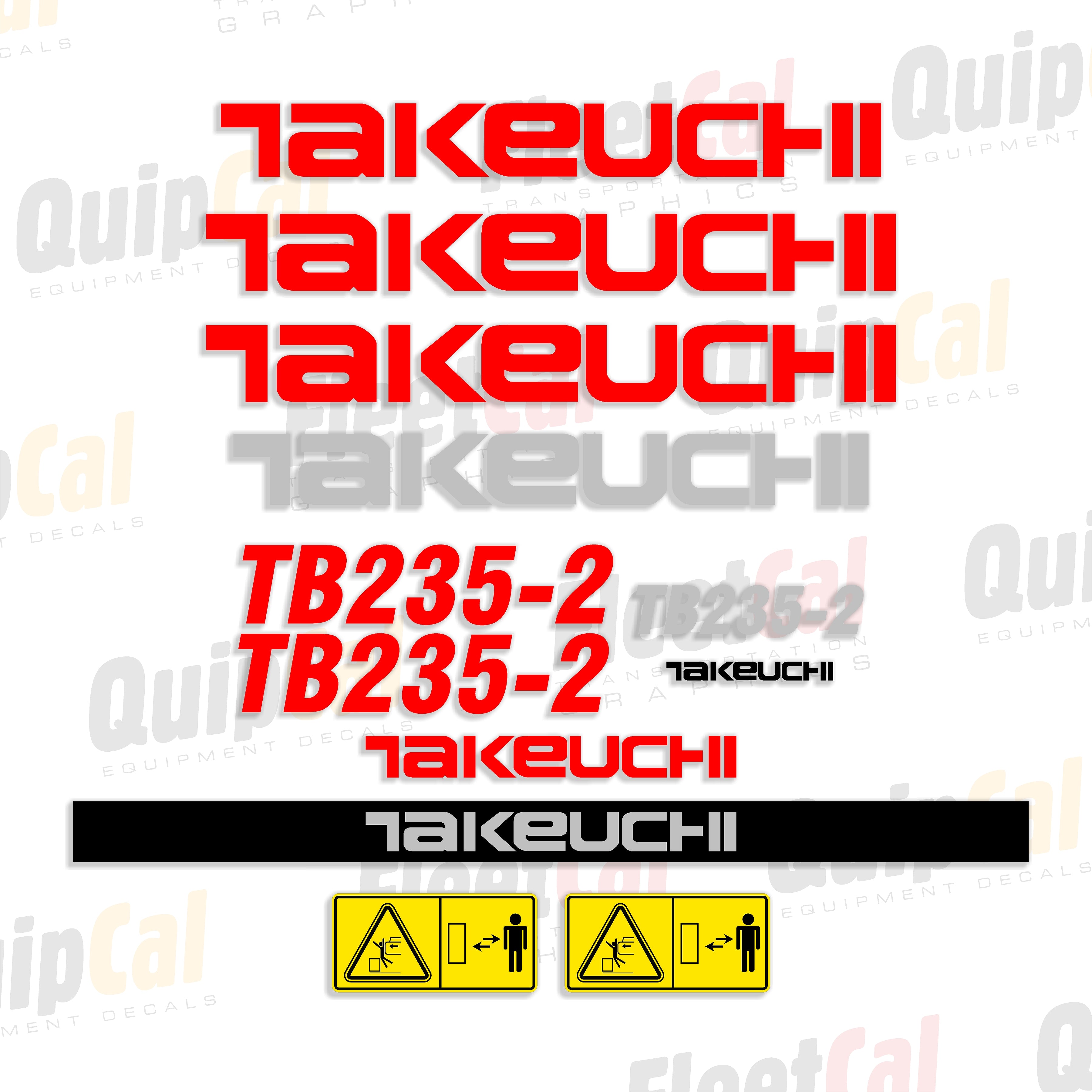 Takeuchi TB235-2 Excavator Decal Set – Truck and Equipment Decals