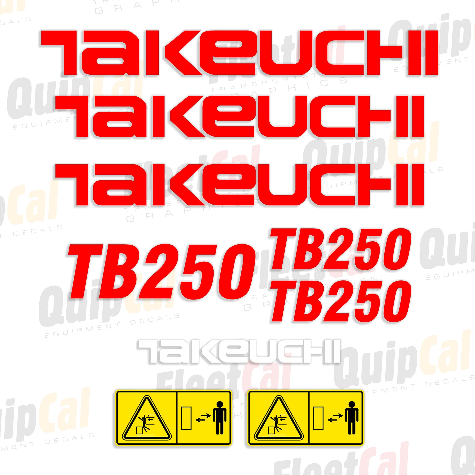 Takeuchi TB250 Excavator Decal Set – Truck and Equipment Decals