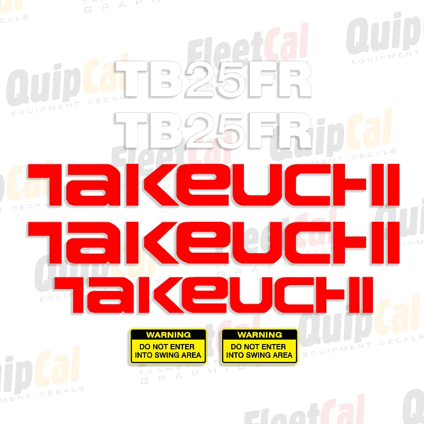Takeuchi TB25FR Excavator Marking Decal Set – Truck and Equipment Decals