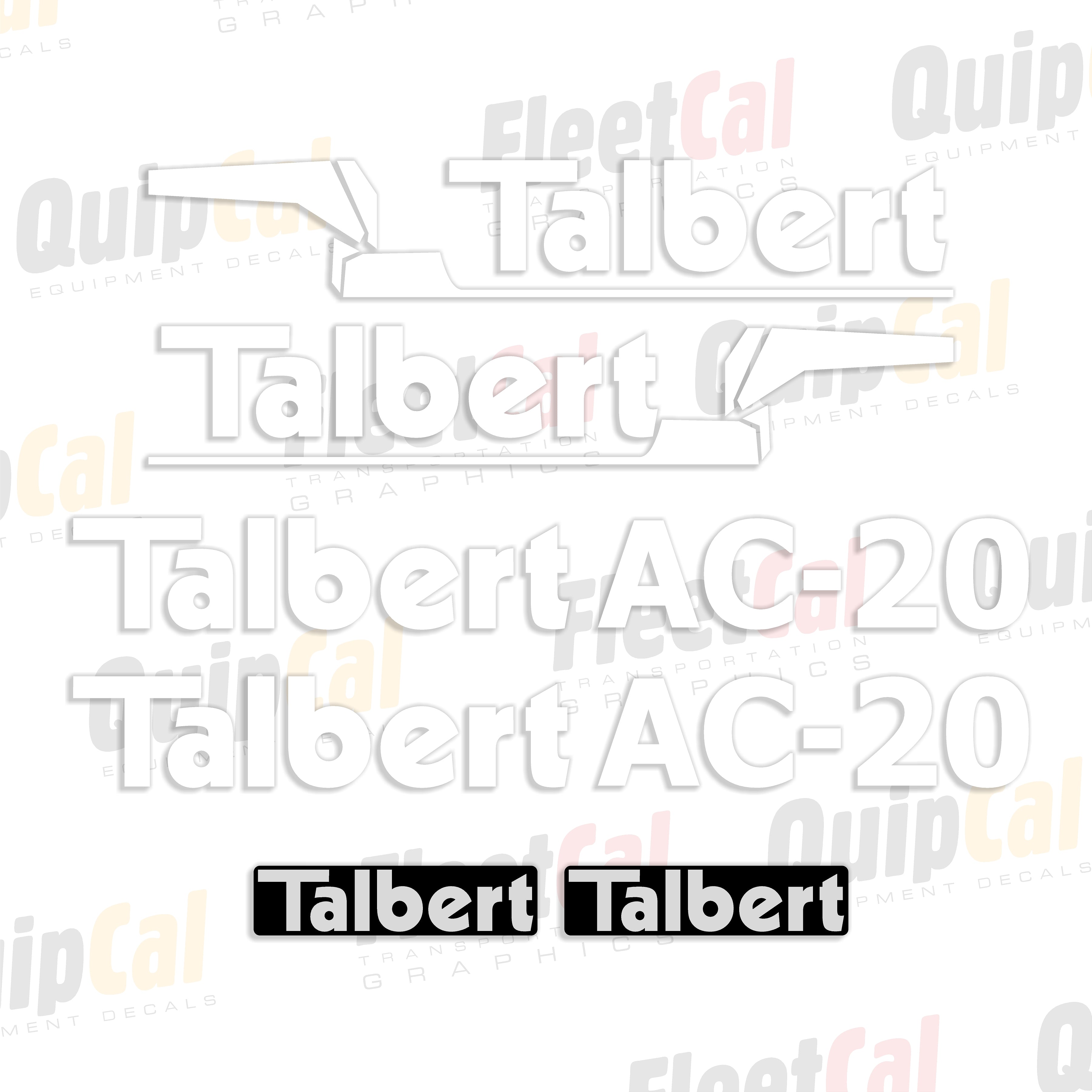 Talbert AC-20 Tag Trailer Marking Decal Set – Truck and Equipment Decals