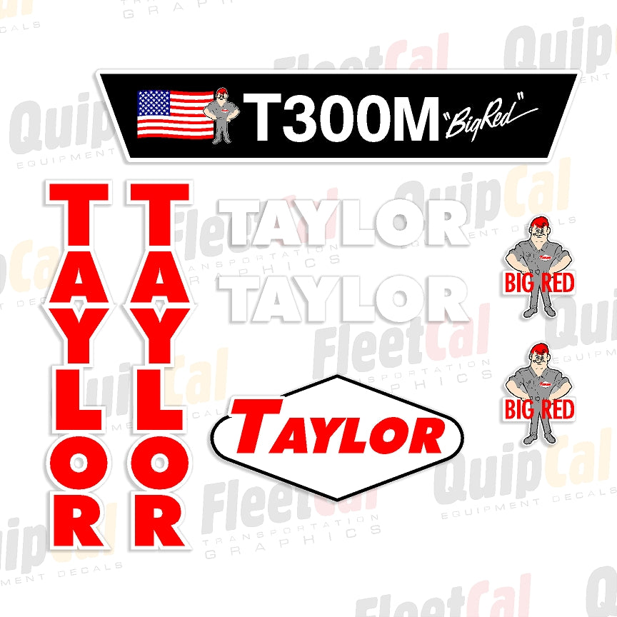 Taylor T300M Big Red Forklift Marking Decal Set – Truck and Equipment ...