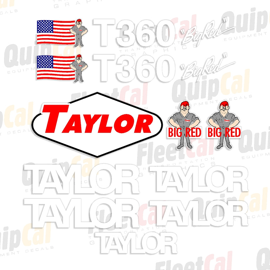 Taylor T360 Big Red Forklift Marking Decal Set – Truck and Equipment Decals