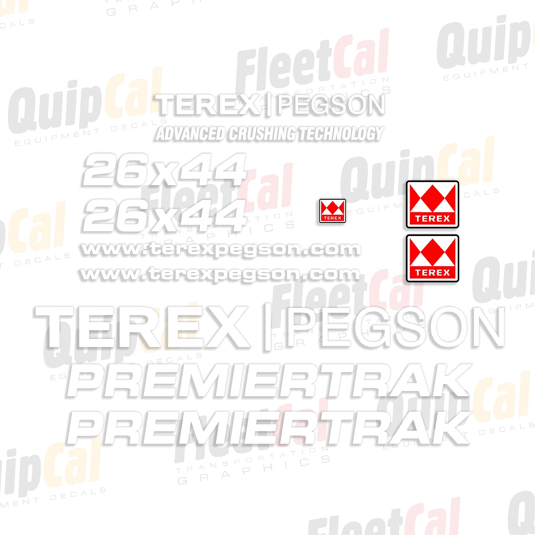 Terex Pegson 26x44 Premiertrak Crusher Marking Decal Set – Truck and ...