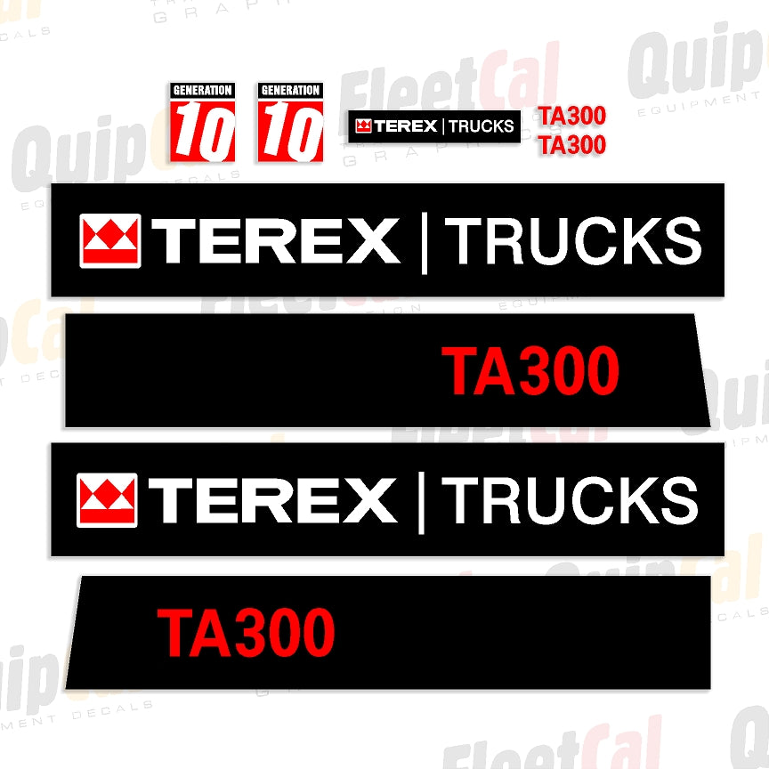 Terex TA300 Gen 10 Haul Truck Marking Decal Set – Truck and Equipment ...