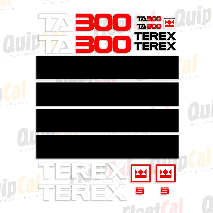 Terex TA300 Gen 9 Haul Truck Marking Decal Set – Truck and Equipment Decals