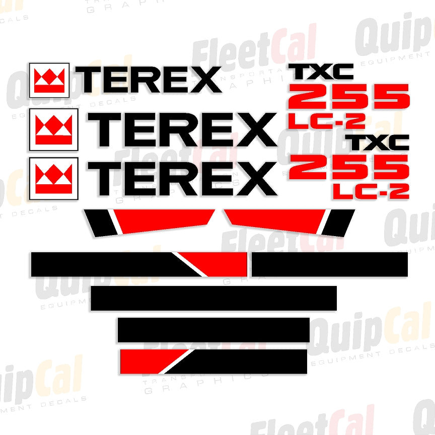 Terex TXC255LC-2 Excavator Marking Decal Set – Truck and Equipment Decals