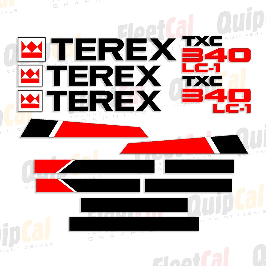 Terex TXC340LC-1 Excavator Marking Decal Set – Truck and Equipment Decals