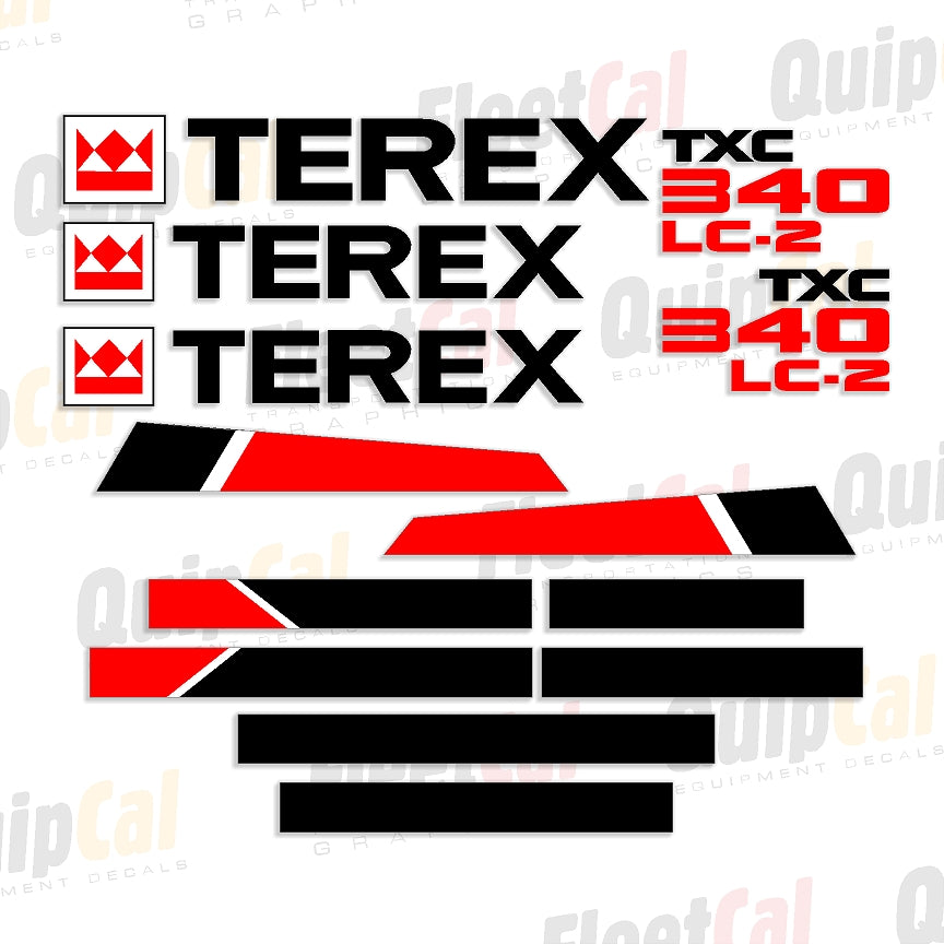 Terex TXC340LC-2 Excavator Marking Decal Set – Truck and Equipment Decals