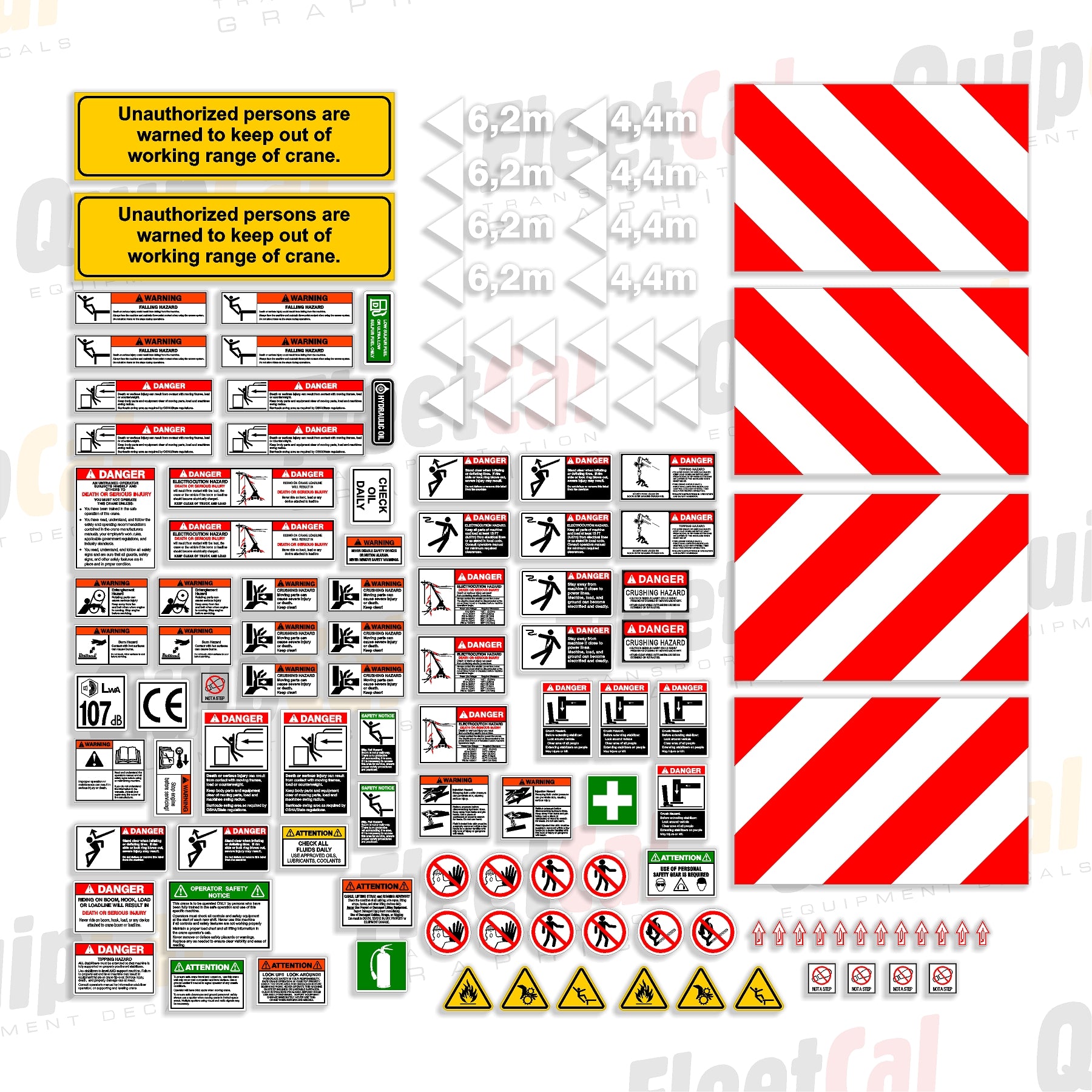 Terex Truck Crane Safety Decal Set – Truck and Equipment Decals
