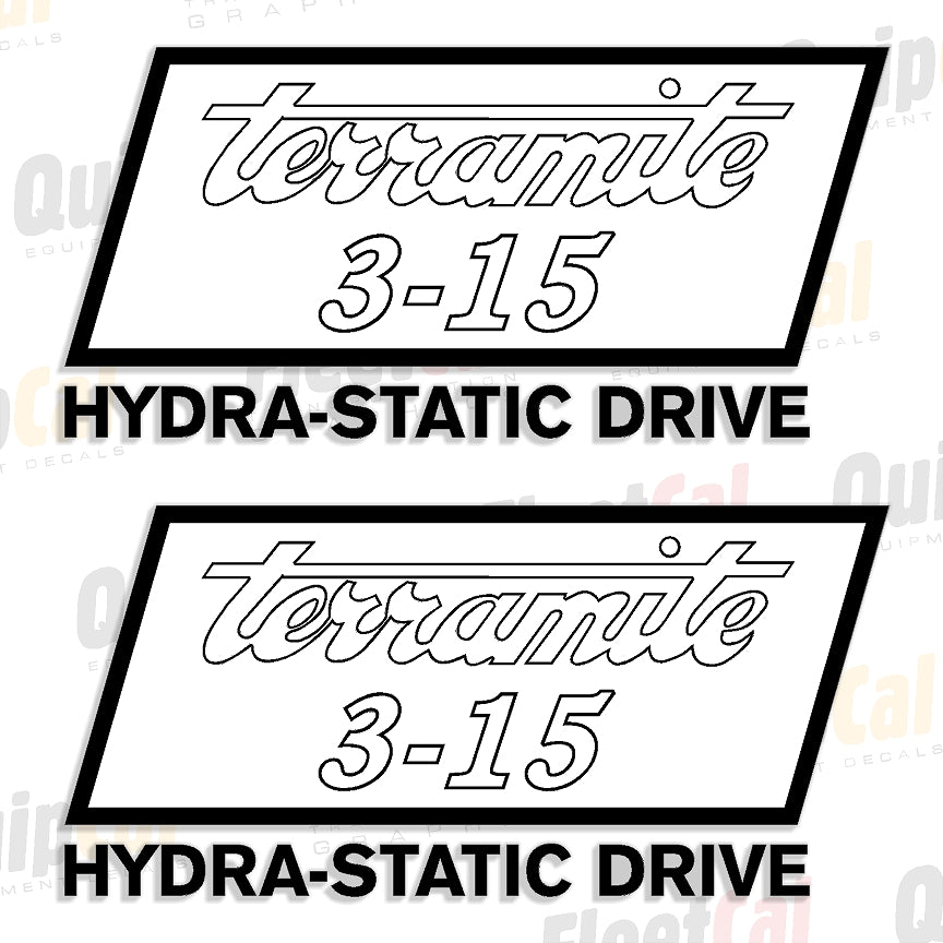 Terramite 3-15 HydraStatic Drive Tractor Marking Decal Set – Truck and ...