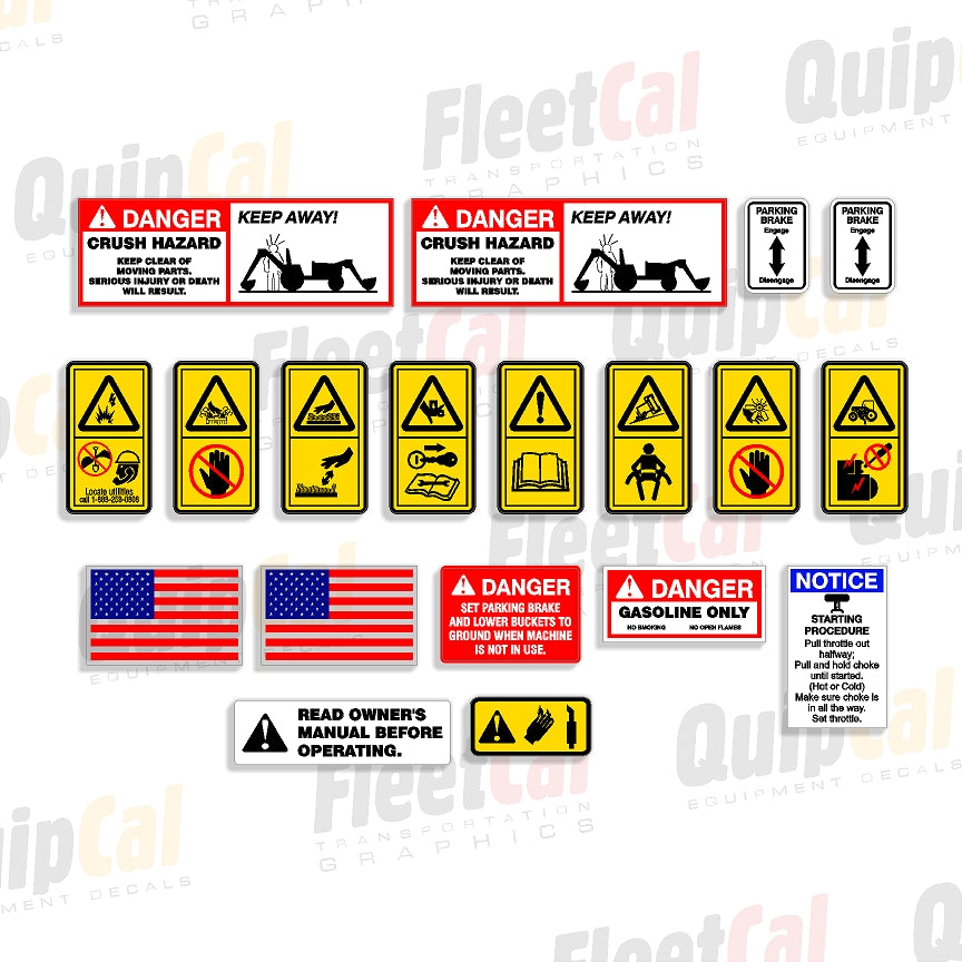Terramite Backhoe Safety Decal Set – Truck and Equipment Decals