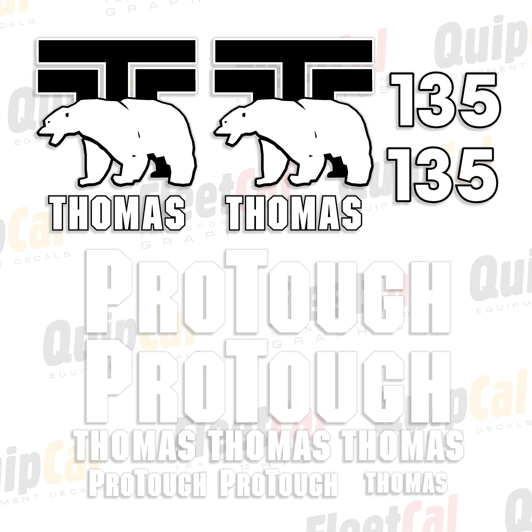 Thomas 135 Pro Tough Skid Loader Marking Decal Set – Truck and ...