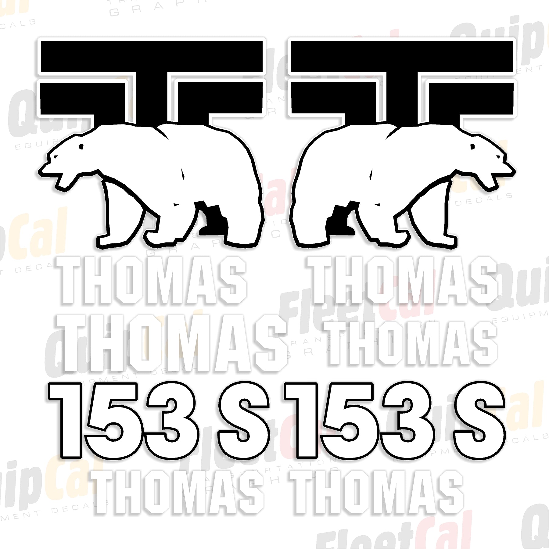 Thomas 153S Skid Loader Marking Decal Set – Truck and Equipment Decals