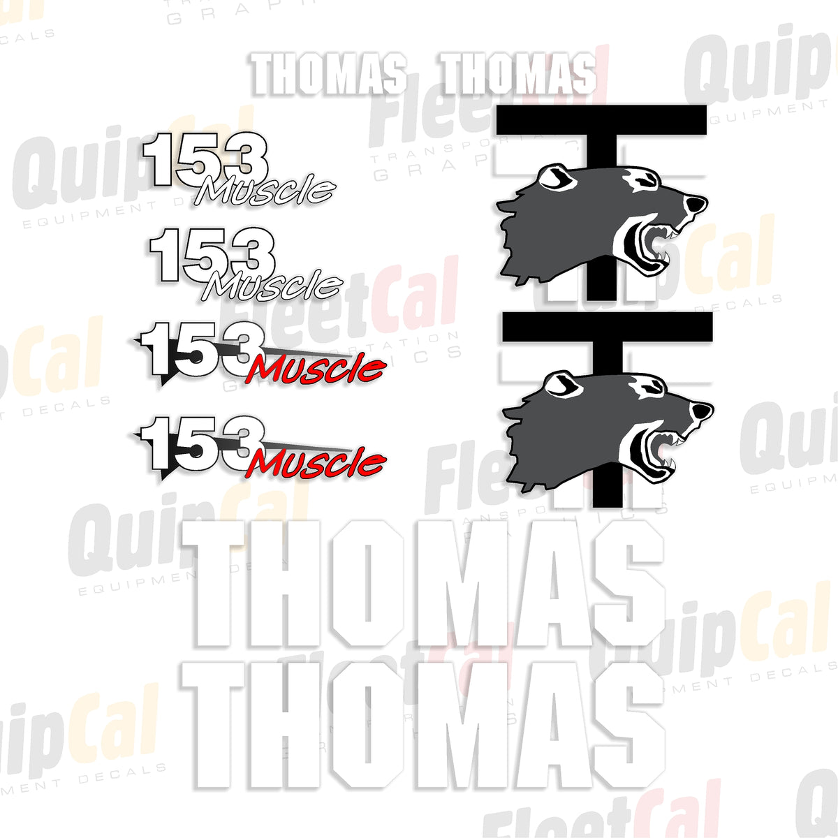 Thomas 153 Muscle Skid Loader Marking Decal Set – Truck and Equipment ...