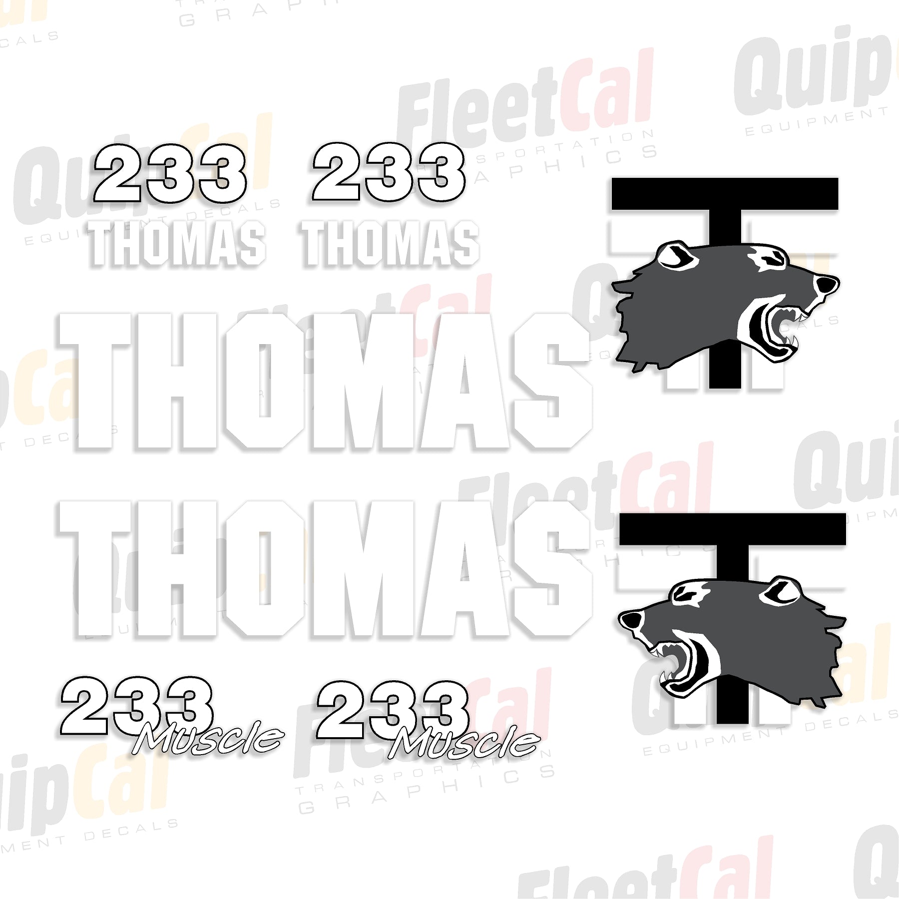 Thomas 233 Muscle Skid Loader Marking Decal Set – Truck and Equipment ...