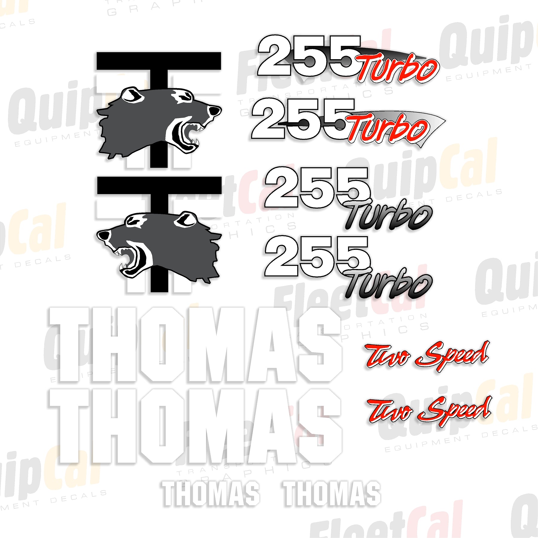 Thomas 255 Turbo Skid Loader Marking Decal Set – Truck and Equipment Decals