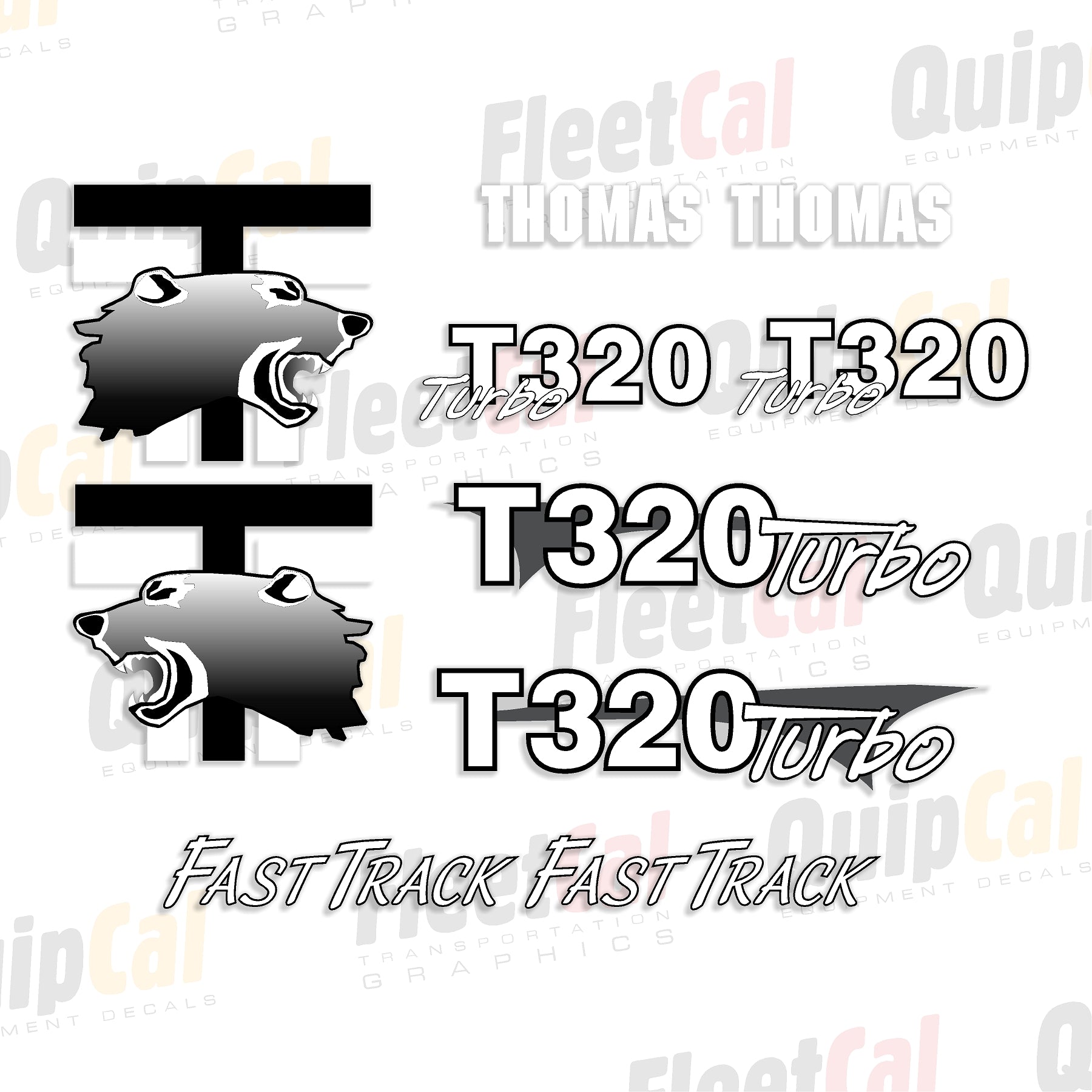 Juego de calcomanías para marcar el minicargador Thomas T320 Fast Trac ...